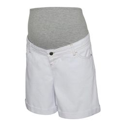 MAMALICIOUS Umstand Shorts 'MLOLLI' Damen Gr&ouml;&szlig;e 34 graumeliert / white denim
