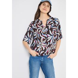 Druckbluse Cecil, Damen, Gr. XS (36), macchiato braun, Web, Obermaterial: 100% Viskose, bedruckt, gebl&uuml;mt, l&auml;ssig geschnitten h&uuml;ftbedeckend, Rundhals, abgesteppte Kante, Blusen Druckbluse, Sommerbluse mit floralem Muster