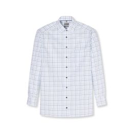 Businesshemd OLYMP "OLYMP Luxor, comfort fit, New Kent", Herren, Gr. 44, Normaler Arm, bleu, 100% Baumwolle, Hemden