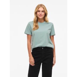 Kurzarmshirt Vila "VINORA S/S T-SHIRT - NOOS", Damen, Gr. M, blau surf, Jersey, Obermaterial: 96% Baumwolle, 4% Elasthan, unifarben, regular fit normal, Rundhals, Shirts, Baumwollmischung, regular fit