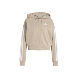 adidas Sportswear Sportsweatjacke 'Essentials' Damen Gr&ouml;&szlig;e XL khaki / wei&szlig;