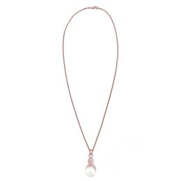 Elli Kette Damen Gr&ouml;&szlig;e 45 rosegold / transparent / perlwei&szlig;
