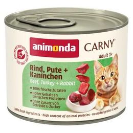 animonda Carny Nassfutter Katze Adult Rind, Pute und Kaninchen 24x200 g