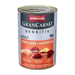 animonda GranCarno Sensitiv Nassfutter Hund Adult, Huhn und Kartoffel 24x400 g