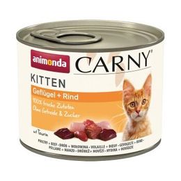 animonda Carny Nassfutter Katze Kitten Gefl&uuml;gel und Rind 24x200 g