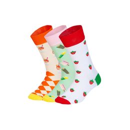 DillySocks Socken 'Summer Snacks' Damen Gr&ouml;&szlig;e 41/46 hellgelb / mint / orange / wei&szlig;