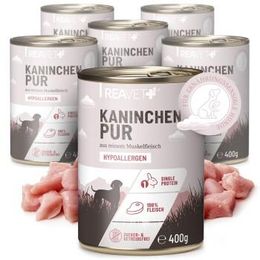 REAVET Nassfutter - Kaninchen PUR | 6 x 400g