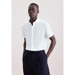 Businesshemd Seidensticker "Schwarze Rose", Herren, Gr. S (38), normale &Auml;rmell&auml;ngen, wei&szlig;, 100% Baumwolle, Strukturmuster, tailored fit, Hemden, Shaped 1/2 Kentkragen Struktur