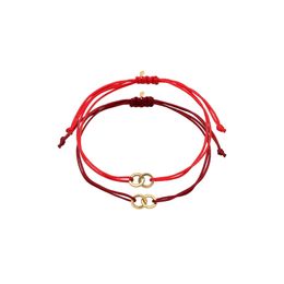 Elli Armband 'Infinity' Damen Gr&ouml;&szlig;e 16 gold / rot / dunkelrot