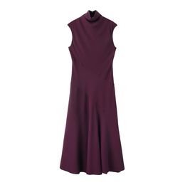 Mango Kleid Damen Gr&ouml;&szlig;e 42 dunkelrot Winterkleid