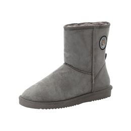 O`Neill Schlupfboots O'NEILL "BESIANA WOMEN HIGH", Damen, Gr. 37, grau (monument), Synthetik, Schuhe Schlupfboots, gef&uuml;tterte Winterboots, Snowboots, Winterschuhe