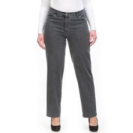 Stretch-Jeans KjBRAND "Babsie", Damen, Gr. 50 (25), K-Gr, grau (denim graphit), Denim/Jeans, Obermaterial: 85% Baumwolle, 13% Polyester, 2% Elasthan, lang, Jeans, mit Stretch-Anteil