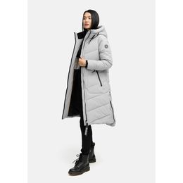 Winterjacke Marikoo "Benikoo", Damen, Gr. S, grau, Obermaterial: 92% Nylon, 8% Elasthan; Futter: 100% Polyester; Wattierung: 100% Polyester; &Auml;rmelfutter: 100% Polyester, Jacken Winterjacke, langer Winter Mantel gesteppt