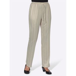 Jerseyhose Classic Basics, Damen, Gr. 44, Normalgr&ouml;&szlig;en, beige (sand, getupft), 100% Polyester, gemustert, lang, Hosen Jerseyhose