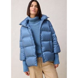 bonprix Daunenjacke mit recycelten Daunen​ und Strick&auml;rmeln, blau, Gr.36, Elegante Winterjacke f&uuml;r k&uuml;hlere Tage, Daunenjacke aus recycelten Daunen