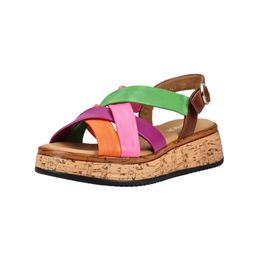 Keilsandalette Gabor COMFORT "Gabor Comfort Sandalen Glattleder", Damen, Gr. 40,5, multicolor, Glattleder, Schuhe