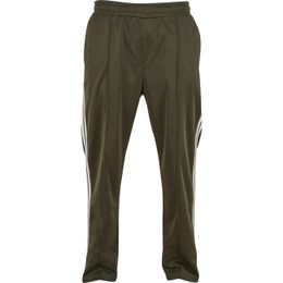 Jogginghose Urban Classics "Urban Classics Retro Tricot Track Pants", Herren, Gr. XL, US-Gr&ouml;&szlig;en, olive, 100% Polyester, gestreift, relaxed fit, Hosen Jogginghose