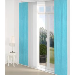 Schiebegardine WIRTH "Lahnstein" Gr. 1, blau (t&uuml;rkis), B:60cm H:145cm, Jacquard, Polyester, Gardinen, Inkl. Montagezubeh&ouml;r