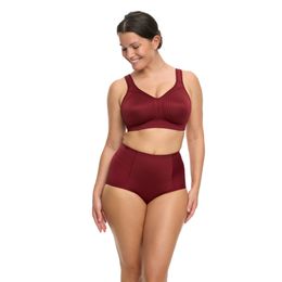 B&uuml;gelloser BH SuSa "Cremona", Damen, Gr. 105, Cup C, dunkelrot, Obermaterial: 65% Polyamid, 28% Elasthan, 7% Polyester, bequem, BHs, St&uuml;tzfunktion, vorgeformte Cups, Streifenoptik vorn