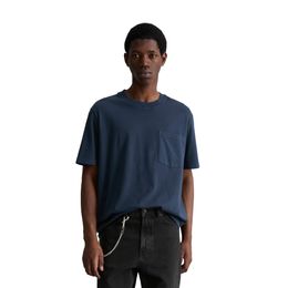 Marc O'Polo T-Shirt MARC O'POLO DENIM "mit Brusttasche", Damen, Gr. L, navy teal, Obermaterial: 100% Baumwolle, unifarben, Basic, relaxed fit, Rundhals, Shirts T-Shirt