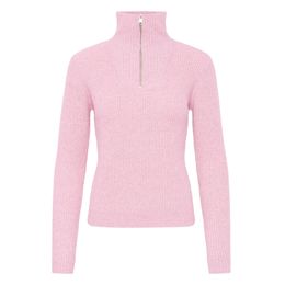 Troyer oxmo "Troyer OXBMMOLARA HALFZIP", Damen, Gr. XXL, pink (parfait pink melange), Obermaterial: 93% Polyester PES. 5% Wolle mw. 2% Elasthan EL., Pullover Troyer