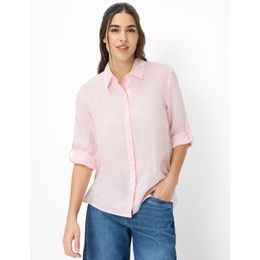 Kurzarmbluse Brax "Style VICKI", Damen, Gr. 44, hellrosa, Web, 100% Leinen, Blusen