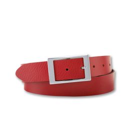 Bernd G&ouml;tz Lederg&uuml;rtel BERND G&Ouml;TZ "Lederg&uuml;rtel mit eleganter Rechteckschlie&szlig;e", Damen, Gr. 110, rot, Rindsleder, G&uuml;rtel Lederg&uuml;rtel