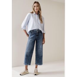 Loose-fit-Jeans Street One, Damen, Gr. 26, L&auml;nge 26, dunkelblau wash, Jeans, 78% Baumwolle, 21% Polyester, 1% Elasthan, unifarben, 7/8-L&auml;nge, Jeans, High Waist, Topseller