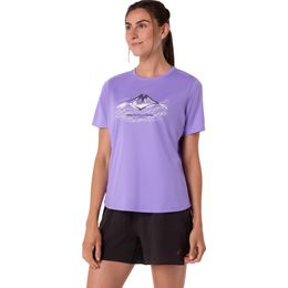 Laufshirt asics "FUJITRAIL LOGO SS TOP", Damen, Gr. XL, cream, Obermaterial: 100% Polyester, Shirts Laufshirt