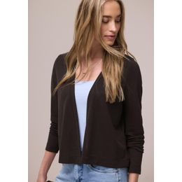 Cardigan Street One, Damen, Gr. 34, espresso braun, Stoff, 60% Viskose, 40% Polyester, unifarben, comfort fit normal, ohne Ausschnitt, normaler Saum, Strickjacken, in Unifarbe