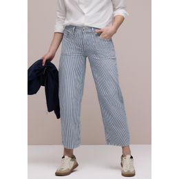 Comfort-fit-Jeans Street One, Damen, Gr. 34, L&auml;nge 28, indigo striped wash, Jeans, 97% Baumwolle, 3% Elasthan, unifarben, kn&ouml;chelfrei, Jeans, Middle Waist