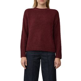 Strickpullover s.Oliver, Damen, Gr. 46, schwarz merlot, Strick, Obermaterial: 60% Polyacryl, 22% Polyester, 10% Alpaka, 8% Polyamid, unifarben, relaxed fit normal, Rundhals, Rippb&uuml;ndchen, Pullover Strickpullover, mit Rippb&uuml;ndchen