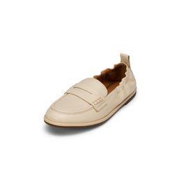 Marc O'Polo Loafer MARC O'POLO "mit elastischer Fersenkante", Damen, Gr. 36, raw cotton, Obermaterial: 100% Leder (Rind), unifarben, Schuhe Loafer