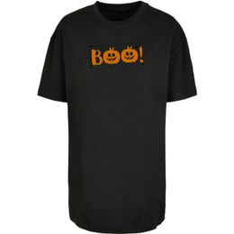 T-Shirt Merchcode "Merchcode Ladies Halloween - Boo Pumpkin Tee", Damen, Gr. L, schwarz, 100% Baumwolle, bedruckt, oversize, Rundhals, Shirts T-Shirt
