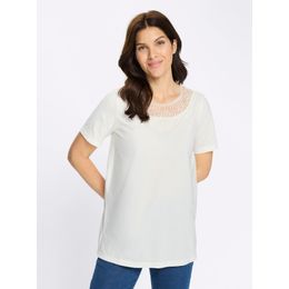 Longshirt Classic Basics "Longshirt", Damen, Gr. 56, ecru, 100% Baumwolle, unifarben, Rundhals, Shirts Longshirt