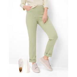 Chinohose RAPHAELA BY Brax "Style PAMINA FUN", Damen, Gr. 46K (23), Kurzgr&ouml;&szlig;en, gr&uuml;n, Web, 86% Baumwolle, 10% Elastomultiester, 4% Elasthan, slim fit, Hosen Chinohose