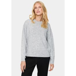 Strickpullover Saint Tropez "HayaSZ Pullover", Damen, Gr. M (38), grau (pearl grau mel), Strick, Obermaterial: 57% Polyamid, 40% Polyester, 3% Elasthan, meliert, Pullover Strickpullover, mit Glitzereffekt