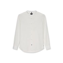 Langarmhemd OLYMP "OLYMP Casual, regular fit, Stehkragen", Herren, Gr. M, Normaler Arm, wei&szlig;, 100% Baumwolle, Hemden