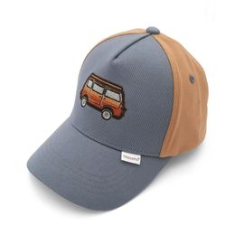 Baseball Cap MaxiMo, Jungen, Gr. 49/51, blau, braun, Canvas, Baumwolle, Caps, Basecap, Camping-Bus, Klettverschluss, Jungen