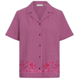 Gina Damen Seersucker-Bluse mit Stickerei