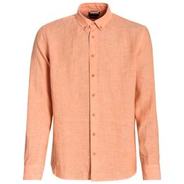 VanVaan Herren Leinen-Hemd mit Button-Down-Kragen