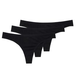 Gina Benotti 3 Damen Seamless-Strings im Basic-Look