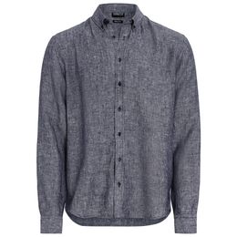 VanVaan Herren Leinen-Hemd mit Button-Down-Kragen