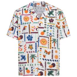 VanVaan Herren Leinen-Hemd mit Allover-Print