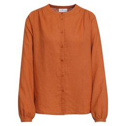 Gina Damen Leinen-Bluse unifarben