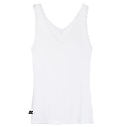 like it! Achseltop LIKE IT Gr. M, wei&szlig;, Unterhemden, Damen, M, N-Gr, Feinripp, Obermaterial: 95% Modal, 5% Elasthan, mit tiefem V-Ausschnitt mit Spitze