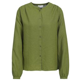 Gina Damen Leinen-Bluse unifarben