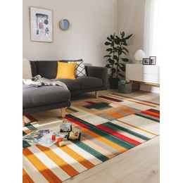 benuta Nest Flachgewebeteppich Marya Multicolor 140x200 cm - Bunter Teppich f&uuml;r Wohnzimmer