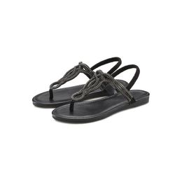 Lascana Zehentrenner 'Sommerschuh, offener Schuh,' schwarz Gr. 41 f&uuml;r Damen. Mit Schmucksteine