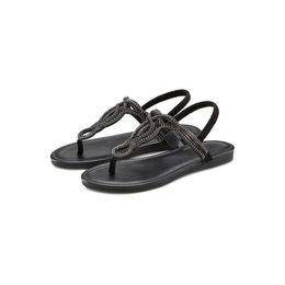 Lascana Zehentrenner 'Sommerschuh, offener Schuh,' schwarz Gr. 36 f&uuml;r Damen. Mit Schmucksteine